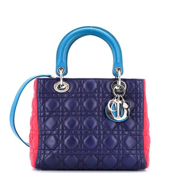 Dior | Bags | Christian Dior Tricolor Lady Dior Bag Cannage Quilt ...
